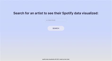 github hetvshah spotify vis enter an artist and see their data