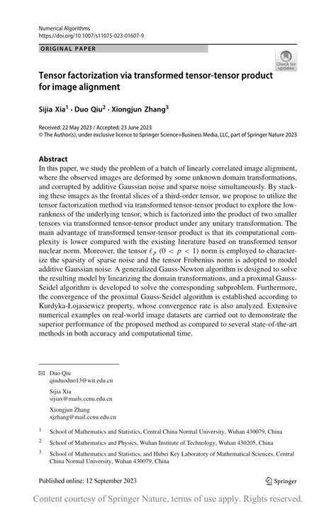 Tensor Factorization Via Transformed Tensor Tensor Product For Image
