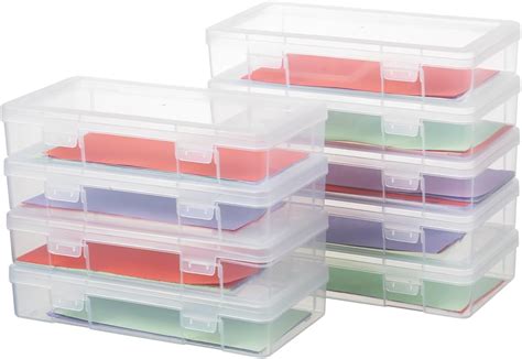 Novelinks Stackable Plastic Clear Storage Box Containers With Latching Lid Art Craft Supply