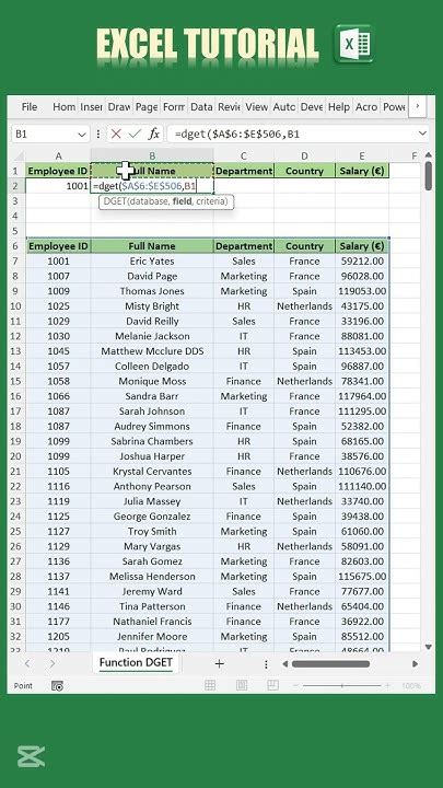 Master Excels Dget Function Retrieve Data Like A Pro No More Vlookup