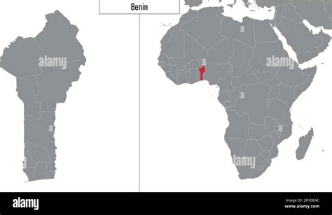 Africa Map Benin Africa With Selected Benin Map And Benin Flag Icon