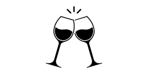 Premium Vector Clink Glasses Champagnes Black Vector Icon Two Glass