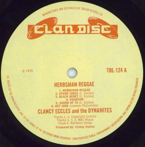 Clancy Eccles Allstars Herbsman Reggae Uk Vinyl Lp Album Lp Record