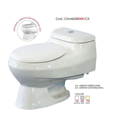 Inodoro Kingston Advance Tipo One Piece Tanque Bajo Con Boton