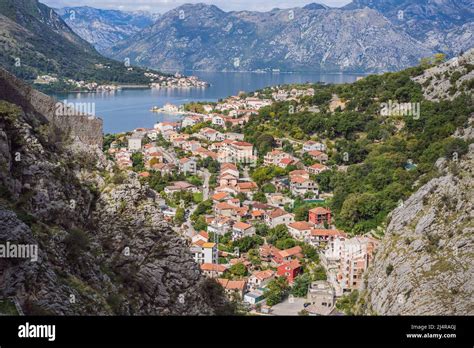 Montenegro Bay Of Kotor Gulf Of Kotor Boka Kotorska And Walled Old