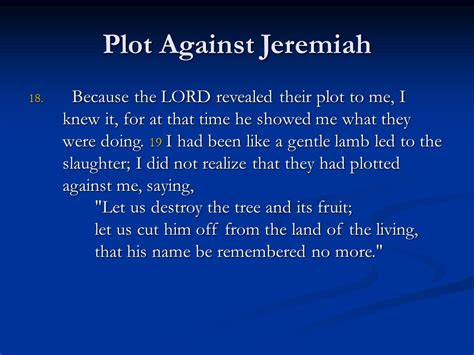 Jeremiah 11 The Broken Covenant The Plot Against Jeremiah Len