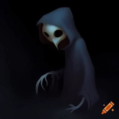 Monochrome Shadow Like Creature Crawling In Darkness With Grotesque