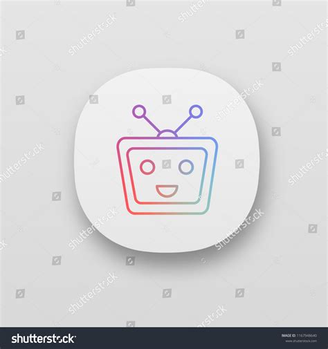 Vektor Stok Chatbot App Icon Uiux User Interface Tanpa Royalti