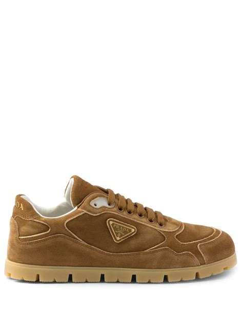 Prada Trail Suede Sneakers In Brown Modesens