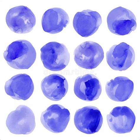 Set Of Watercolor Blobs Isolated On White Background Vector