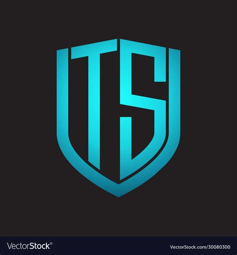 Ts Logo Monogram With Emblem Shield Design Vector Image