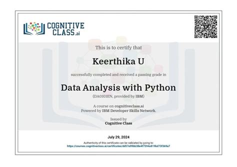 🎓 Excited To Share That I Have Successfully Completed The Data Analysis With Python Course