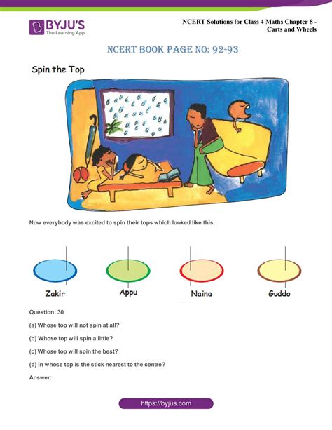 Ncert Solutions Class 4 Maths Chapter 8 Carts And Wheels Free Download