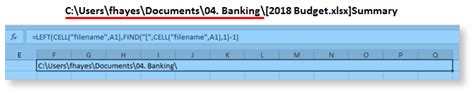 Microsoft Excel Tips Use Formulas To Return A Workbooks Path