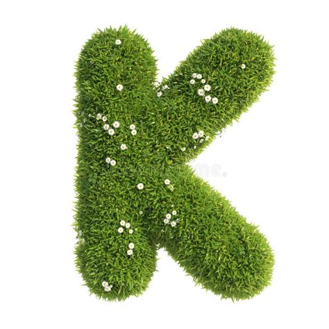 Grass Font 3d Rendering Letter K Stock Illustration Illustration Of Decorative Meadow 205222507