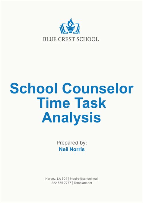 Free School Counselor Time Task Analysis Template To Edit Online