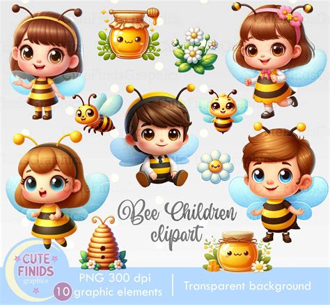 Bee Clipart Set Bee Png Bee Girl Png Boy Bee Png Bee Graphics Bee