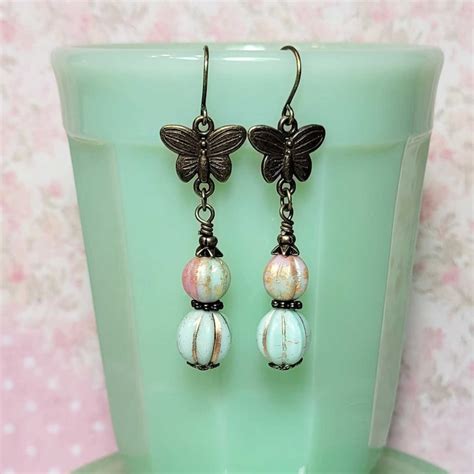Glass Bead Earrings Etsy