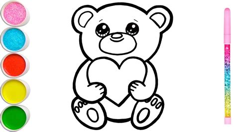 How To Draw A Bear With A Heartcómo Dibujar Un Oso Con Un Corazón