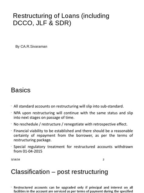 Restructuring Loans Pdf Equity Finance Loans