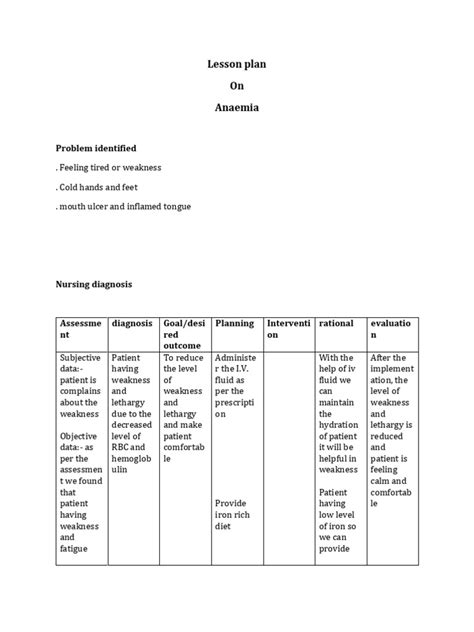 Lesson Plan Pdf Clinical Medicine Health Care