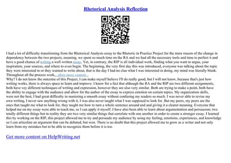 Rhetorical Analysis Reflection Ppt