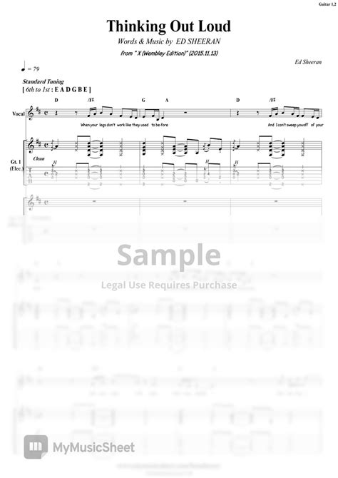 Ed Sheeran Thinking Out Loud Guitar Hoja