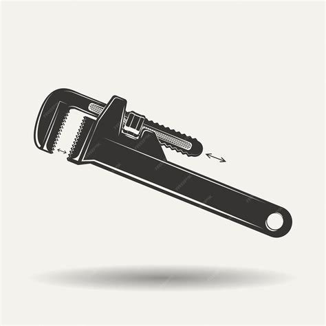 Premium Vector Pipe Wrench Monochrome Sign Element For Vintage