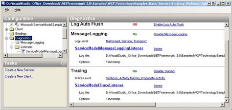 at runtime wcf feeds trace data to the listeners which process the