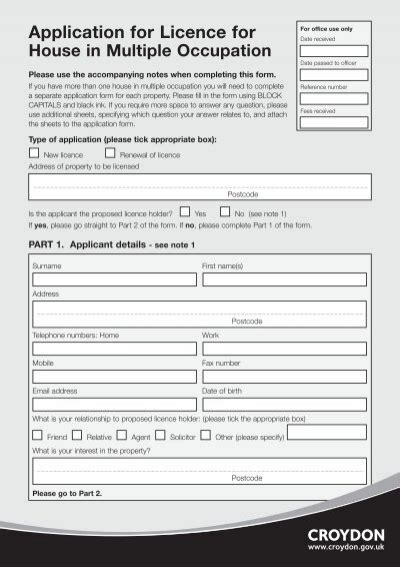 Hmo Licence Application Form Croydon Council