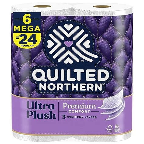 Quilted Northern Ultra Plush Toilet Paper 6 Mega Rolls 3x Thicker