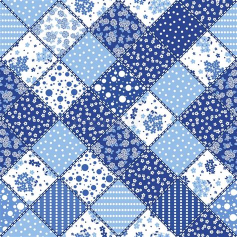 Creative Seamless Patchwork Pattern Stock Vector Illustration Of Linen Blue 66848156