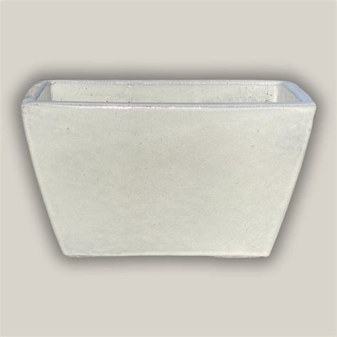 3033l4 White Rectangular Ceramic Planter Ten Thousand Pots