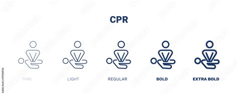 Cpr Icon Thin Light Regular Bold Black Cpr Icon Set From Humans And Behavior Collection