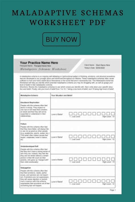Maladaptive Schemas Worksheet Editable Fillable Printable Pdf