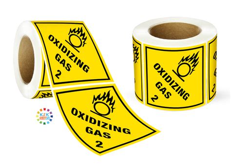 Class 2 Oxidizing Gas Label Roll K2k Signs Australia