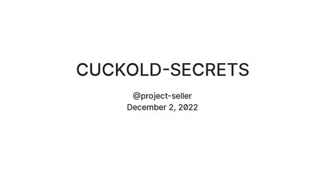 Cuckold Secrets — Teletype