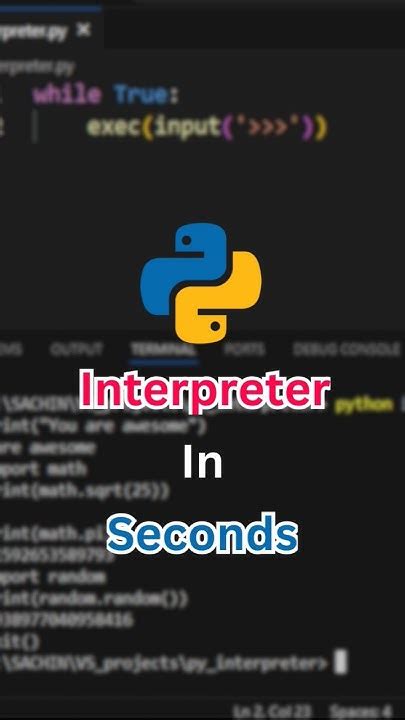 Python Interpreter In Just 2 Lines Of Code Python Pythonprogramming Shorts Youtube