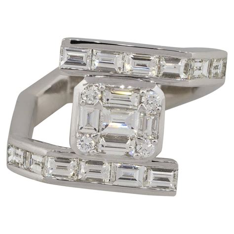 256 Carat Diamond Twisted Overpass Ring 18 Karat In Stock For Sale At 1stdibs