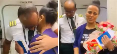 Mom Welcomed By Pilot Son On Flight