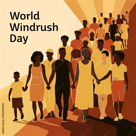 Windrush Day Illustration Windrush Day Poster Happy Windrush Day Social Media Poster Post