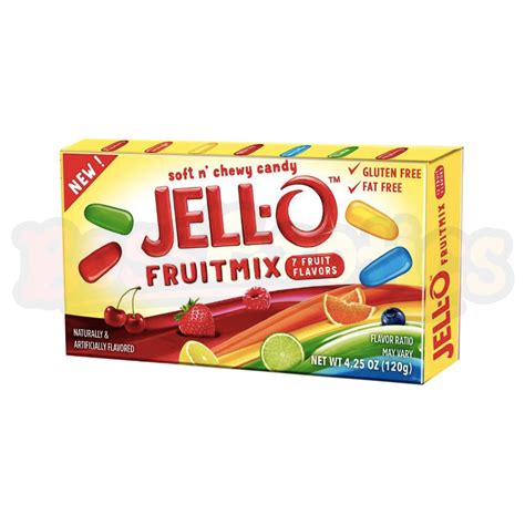 Jell O Soft N Chewy Candy Fruit Mix Theatre Box 120g Canadian