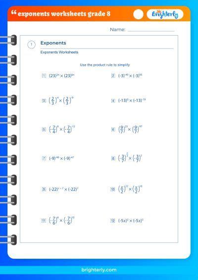 How To Use Exponents Worksheets Grade 8 Pdfs