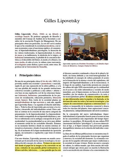 Gilles Lipovetsky Pdf La Naturaleza Humana