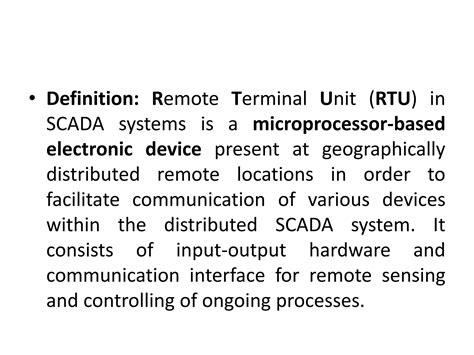 remote terminal unit rtu in scada pptx