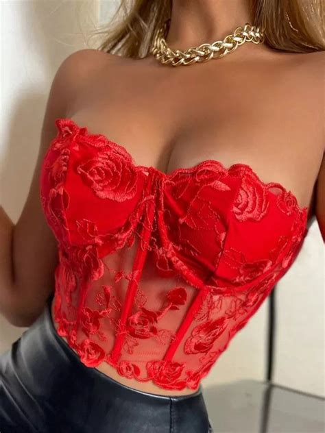 Corset Rojo Moda De Ropa Ropa De Moda Conjuntos De Ropa Para Mujeres