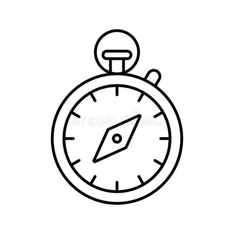 Compass Vector Outline Icon Style Illustration Eps 10 File Stock