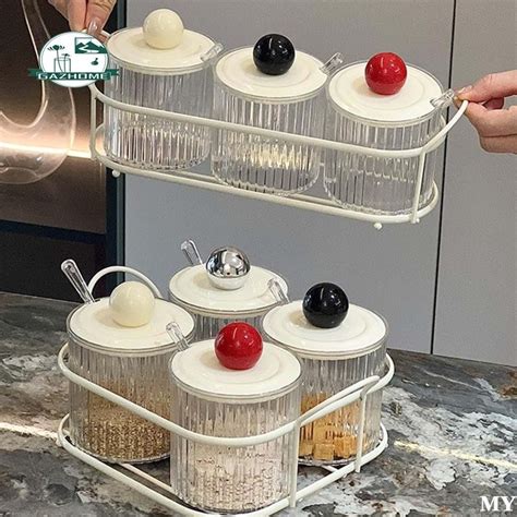 [in Stock] Condiment Canister Divided Serving Platter Food Storage Box Containers Nordic