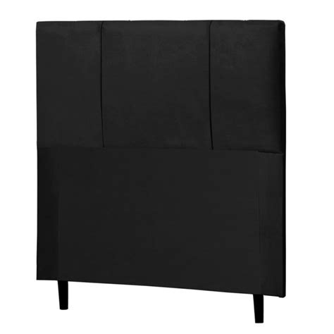 Cabeceira Cama Box Solteiro Donna 90cm Suede Preto Desk Design