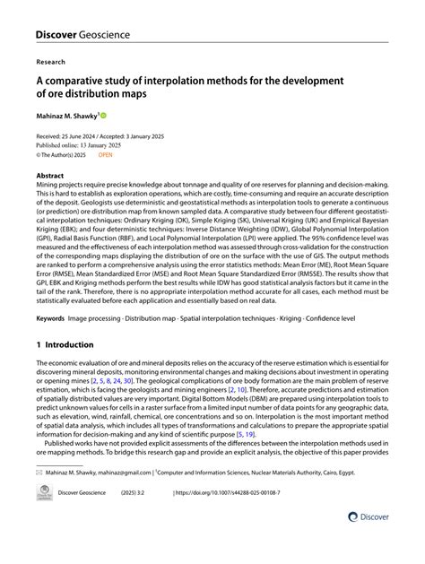Pdf A Comparative Study Of Interpolation Methods For The Development